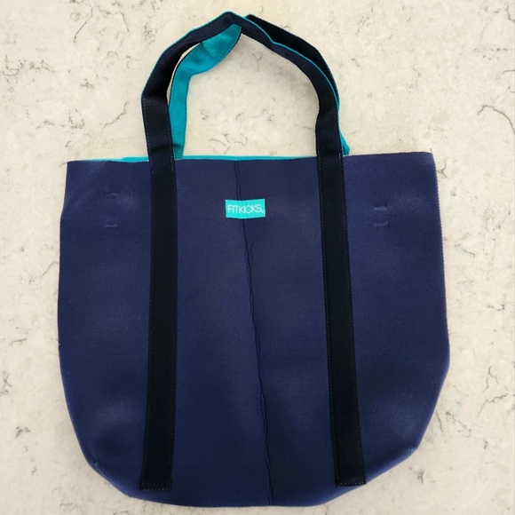Fitkicks | Bags | Fitkicks Reversible Tote Bag Navyteal | Poshmark